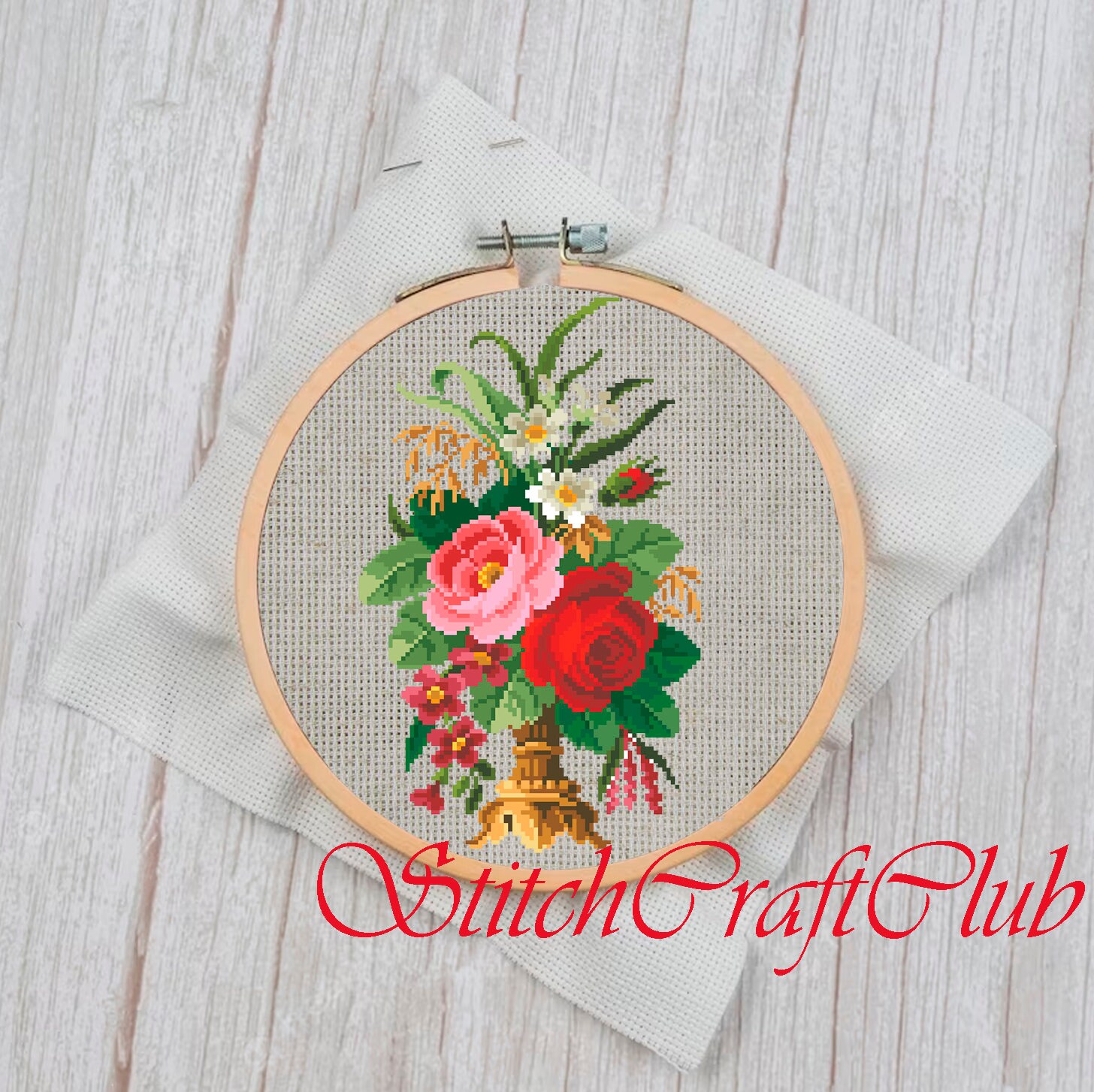 Vintage Cross Stitch Pattern PDF Counted Sampler Flowers Pattern ...