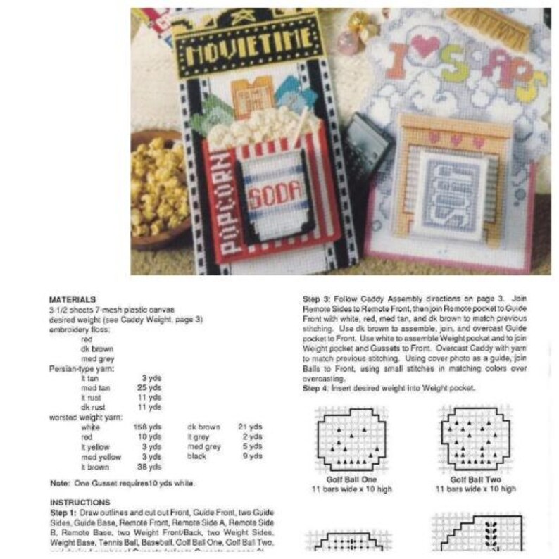 PDF Vintage Plastic Canvas Pattern - TV Caddies - Etsy