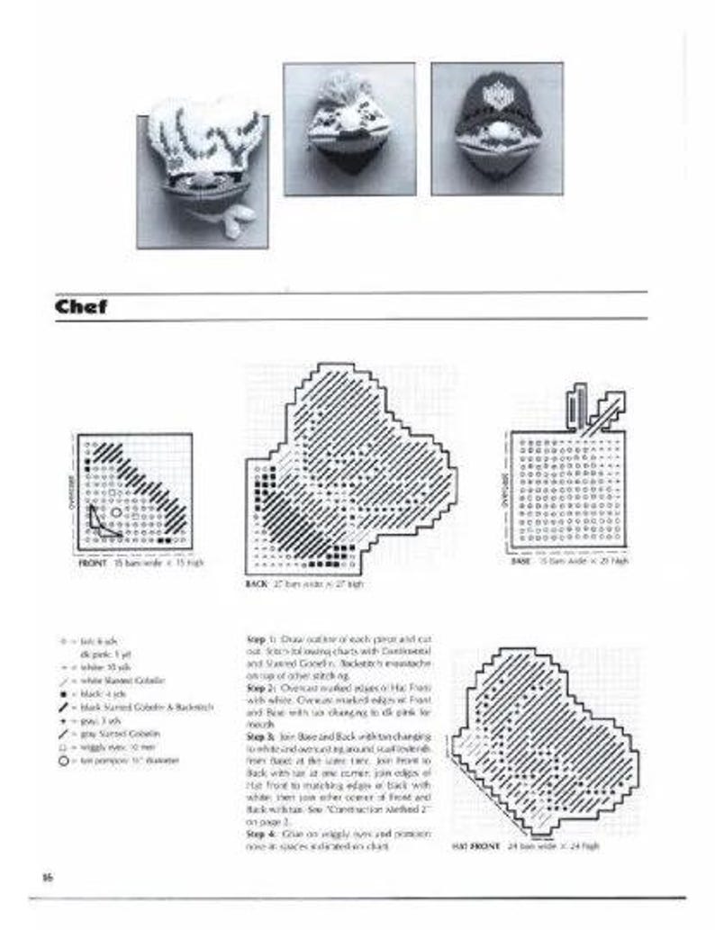PDF Vintage Plastic Canvas Pattern - Squeezums Folks - Etsy