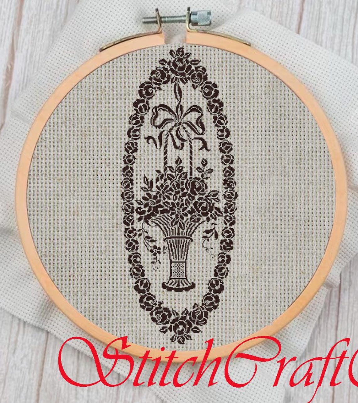 Vintage Cross Stitch Pattern PDF - Counted Monochrome Blackwork Pattern ...