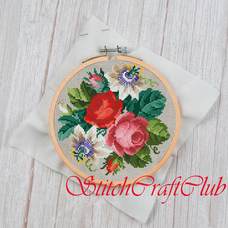 Vintage Cross Stitch Pattern PDF Counted Sampler Flowers Pattern ...