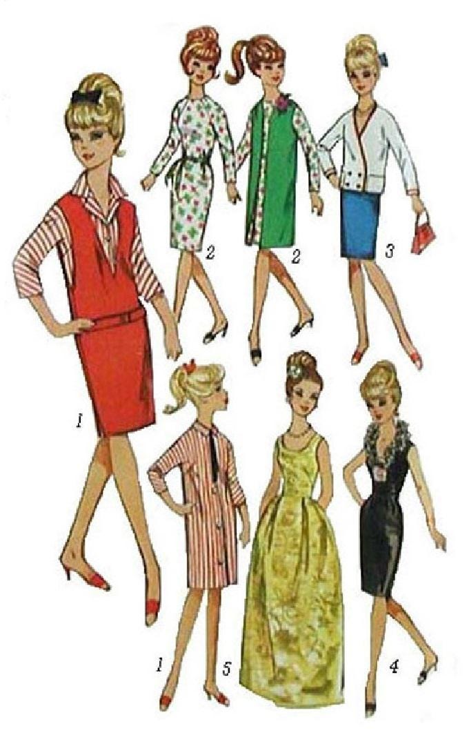 Vintage Sewing Pattern Fashion Dolls 11-1/2" Wardrobe Clothes for Dolls ...
