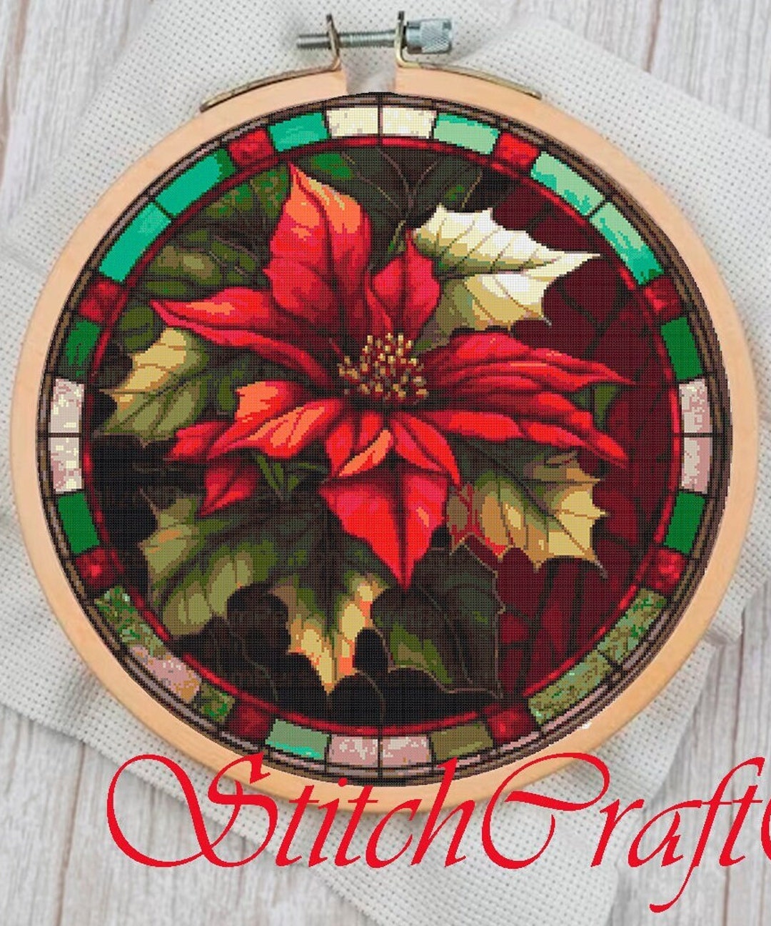 Stained Glass Cross Stitch Pattern PDF - Counted Modern Embroidery ...