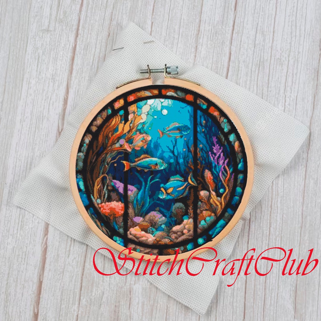 Stained Glass Cross Stitch Pattern PDF Counted Modern - Etsy