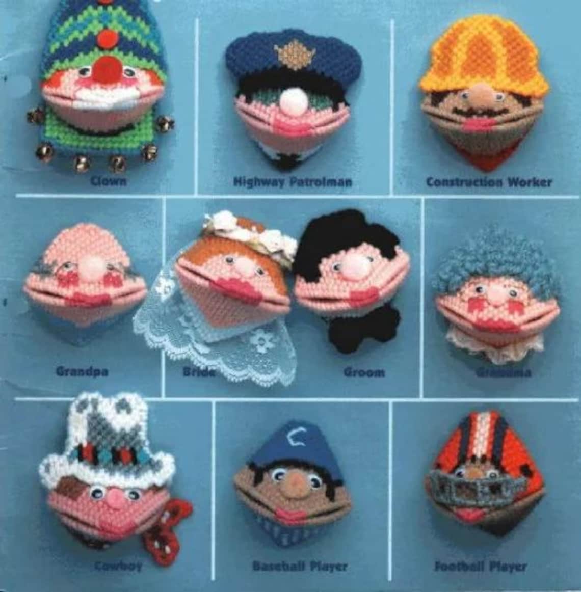 PDF Vintage Plastic Canvas Pattern - Squeezums Folks - Etsy