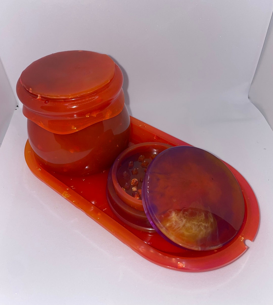 Astro Hippie Trio Grinder Set Rolling Tray Jar - Etsy