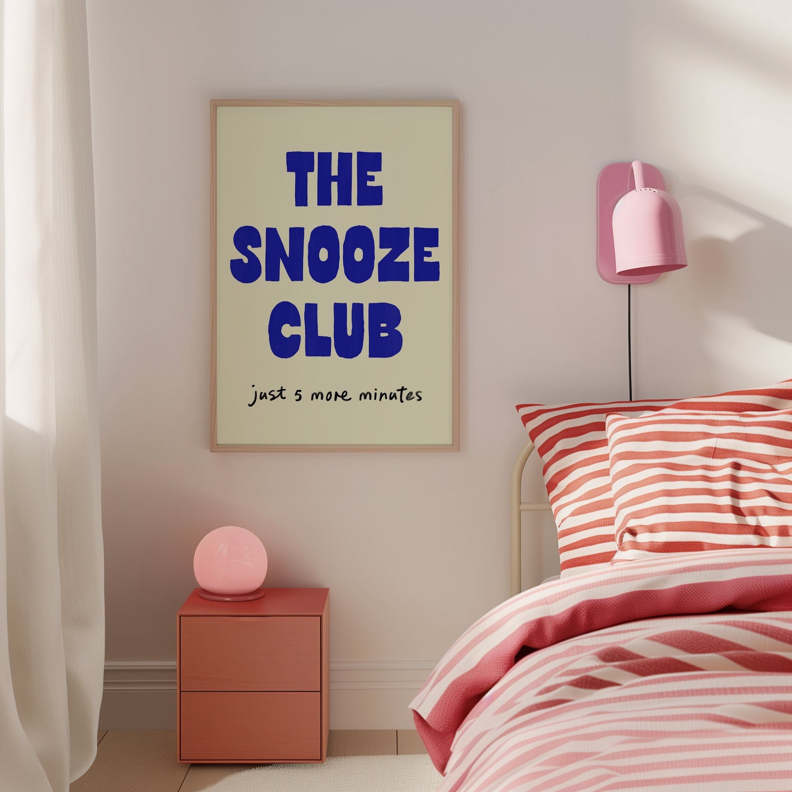 The Snooze Club Art Print, Trendy Wall Art, Printable Wall Art, Bedroom ...
