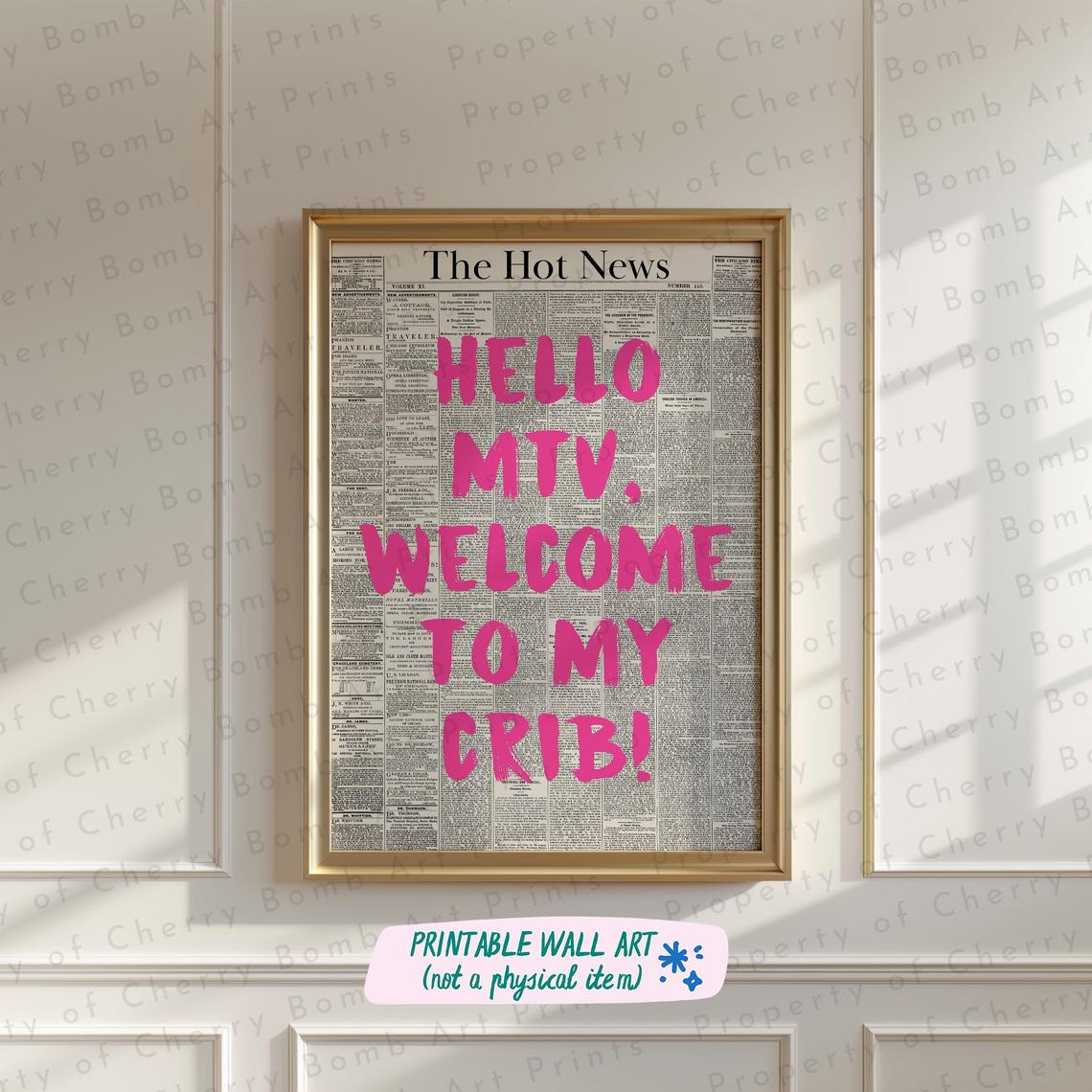 Hello MTV Newspaper Art Print, Trendy Quote (digital Download) - Etsy