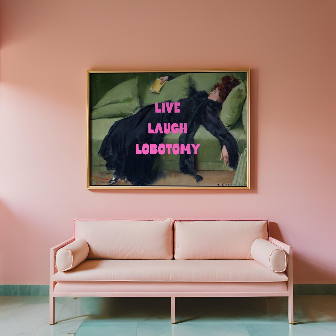 Live Laugh Lobotomy Art Print, Altered Art Print, Altered Art Portrait ...