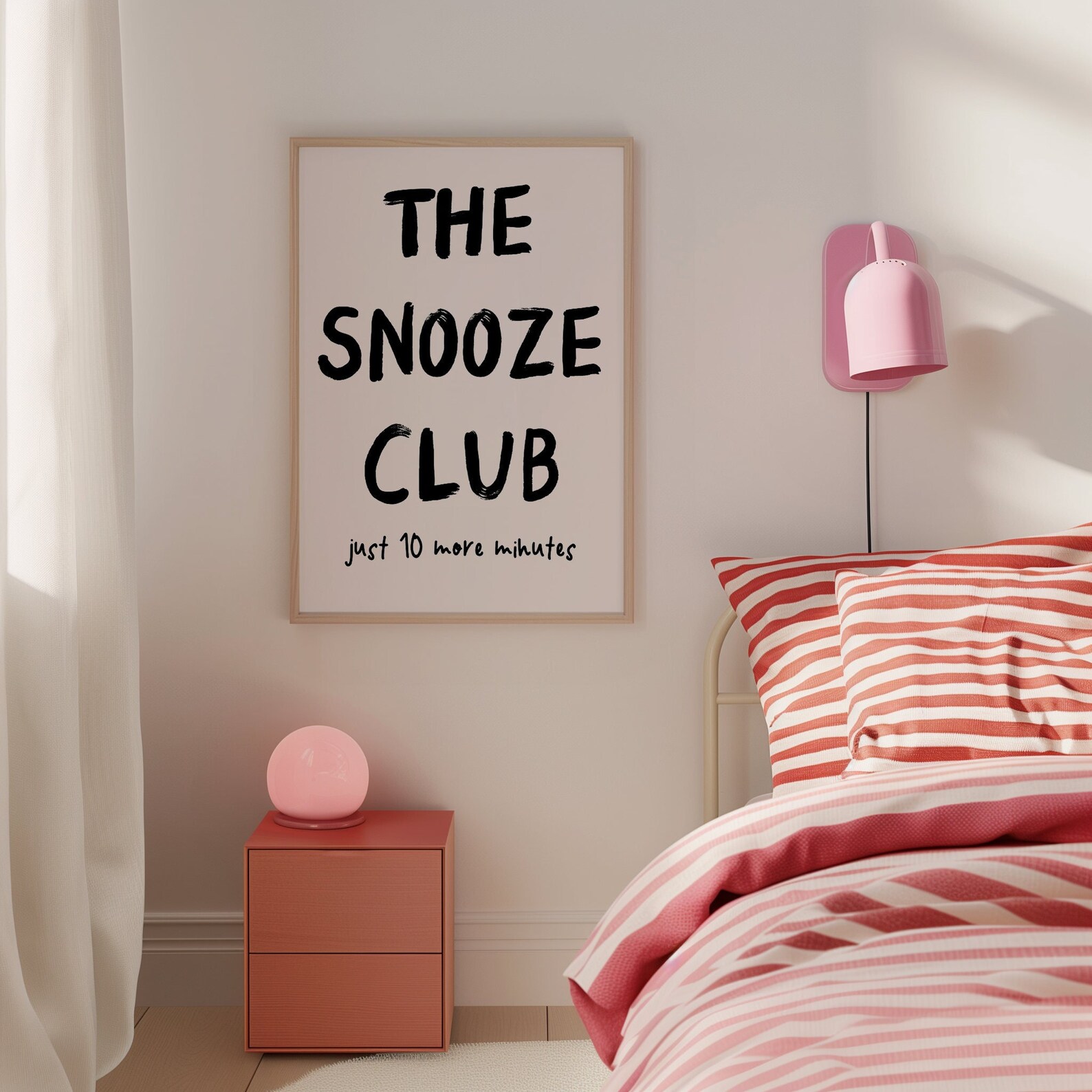 The Snooze Club Art Print, Trendy Wall Art, Printable Wall Art, Bedroom ...