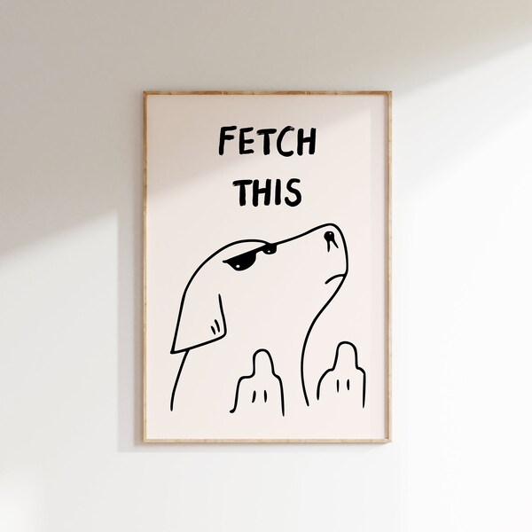 Funny Dog Print Wall Art - Etsy