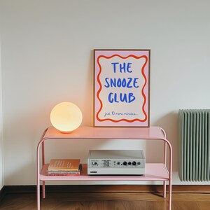 The Snooze Club Art Print, Trendy Wall Art, Printable Wall Art, Bedroom ...