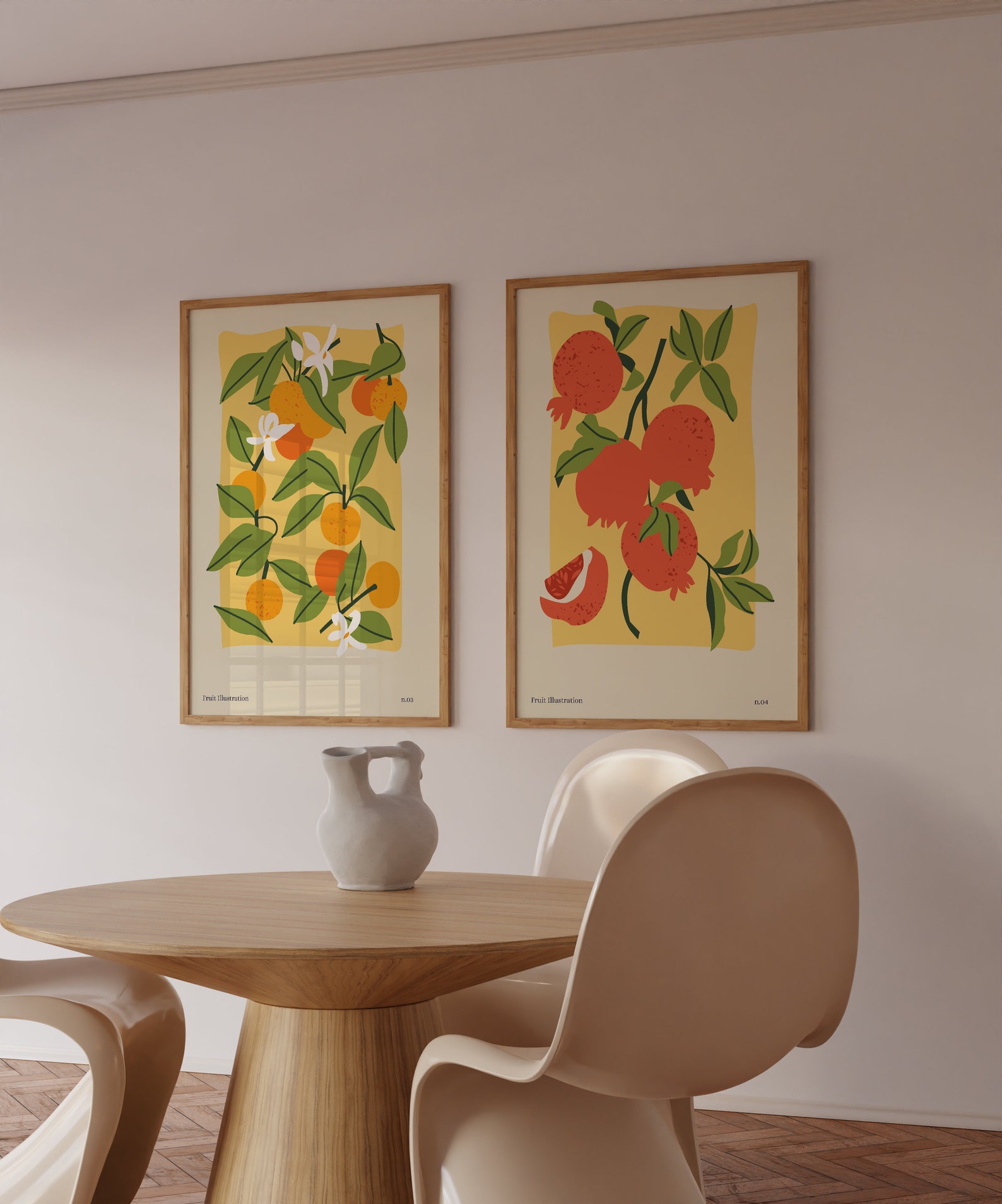 Botanical Fruit Art Prints, Colorful Kitchen Gallery Wall (digital ...