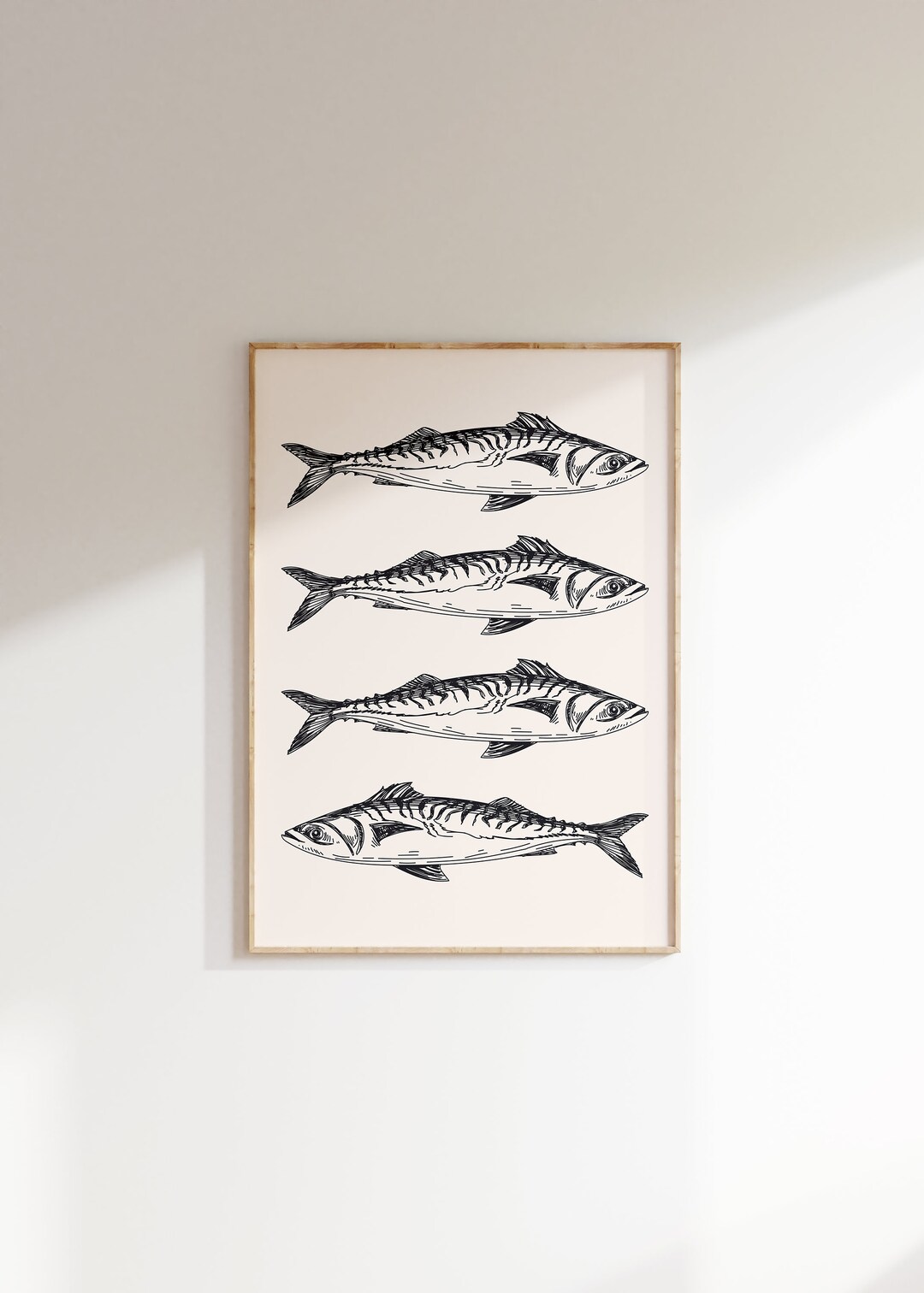 Mackerel Wall Art Print, Fish Art Print, Sardines Fish Print, Colorful ...