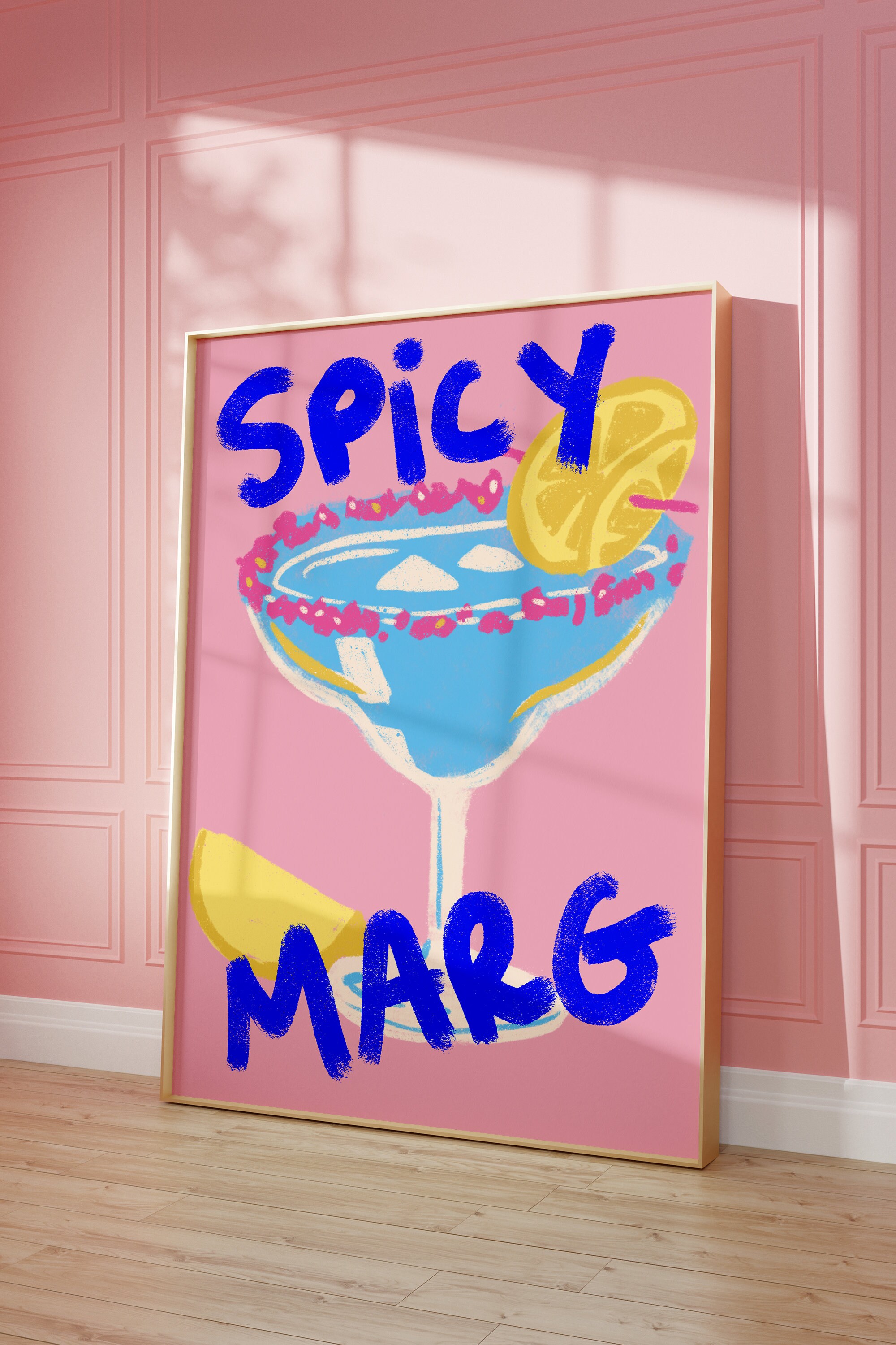 Spicy Marg Art Print, Margarita Wall Poster, Cin Cin Print, Bar Cart Wall Art, Happy Hour Wall ...