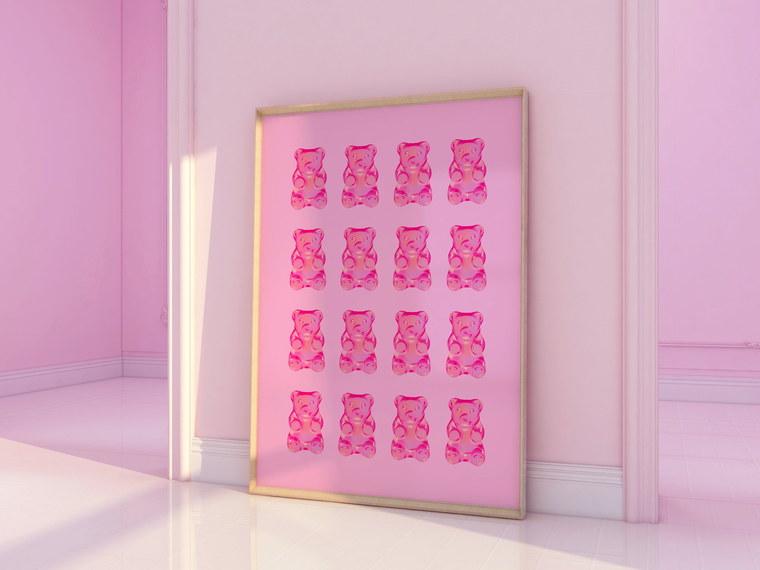 Gummy Bear Wall Art Print, Dopamine Wall Art, Trendy Wall Art, Quirky ...