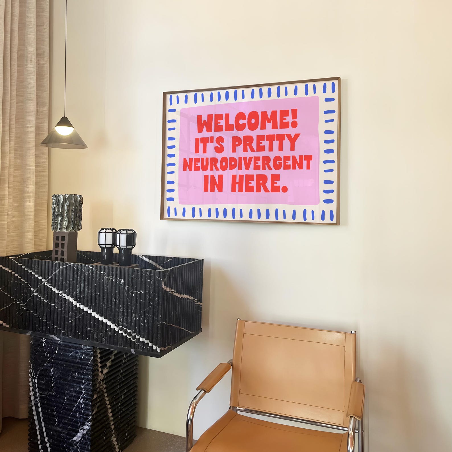 Welcome It's Pretty Neurodivergent in Here Art Print, Autism Wall Art ...