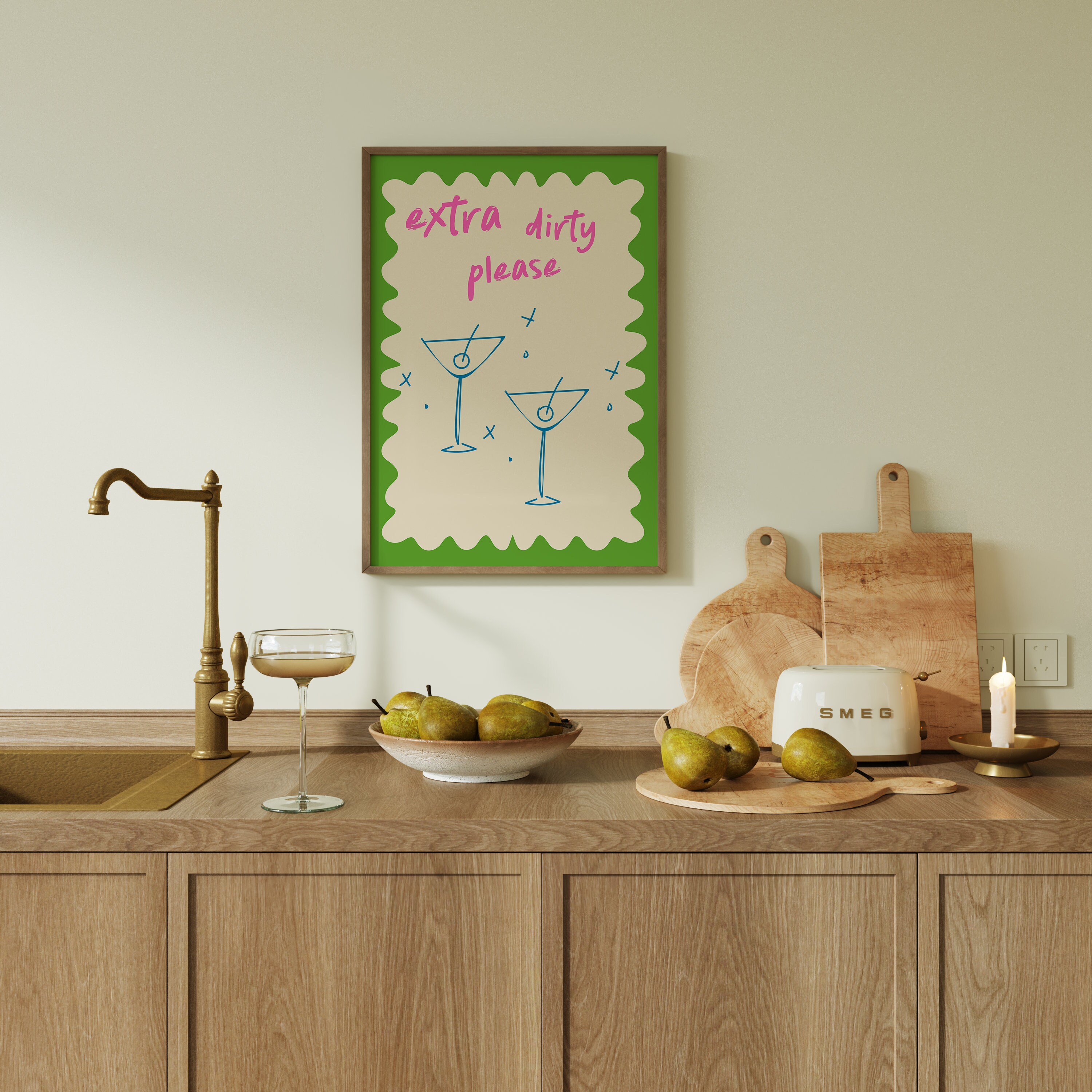 Extra Dirty Please Martini Wall Art, Dirty Martini Poster, Martini Art ...