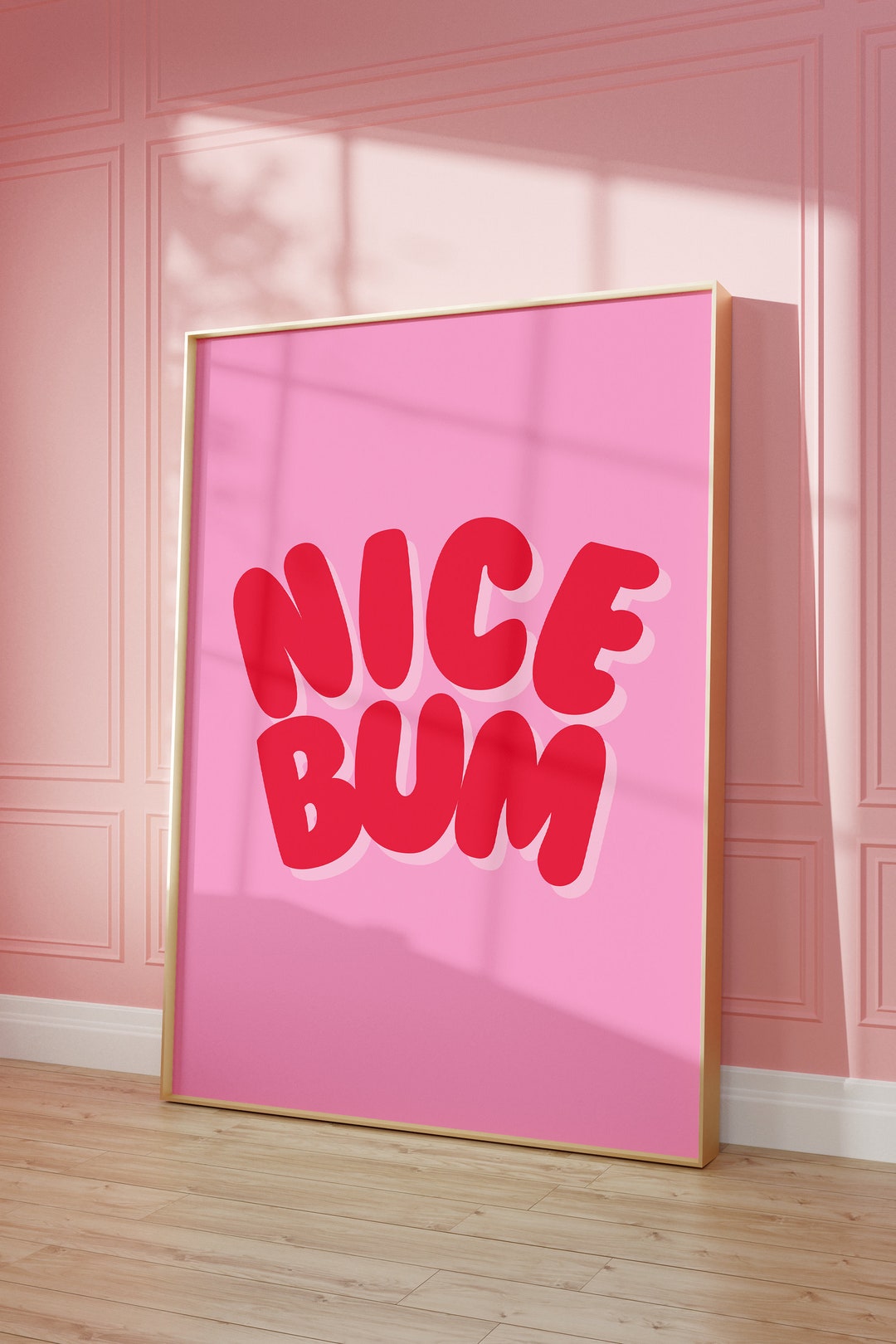 Funny Nice Bum Print, Pink Bathroom Art (digital Download) - Etsy