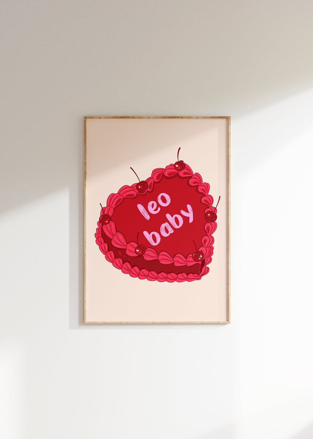 Leo Baby Art Print, Leo Poster, Leo Printable Art, Zodiac Leo Cake ...