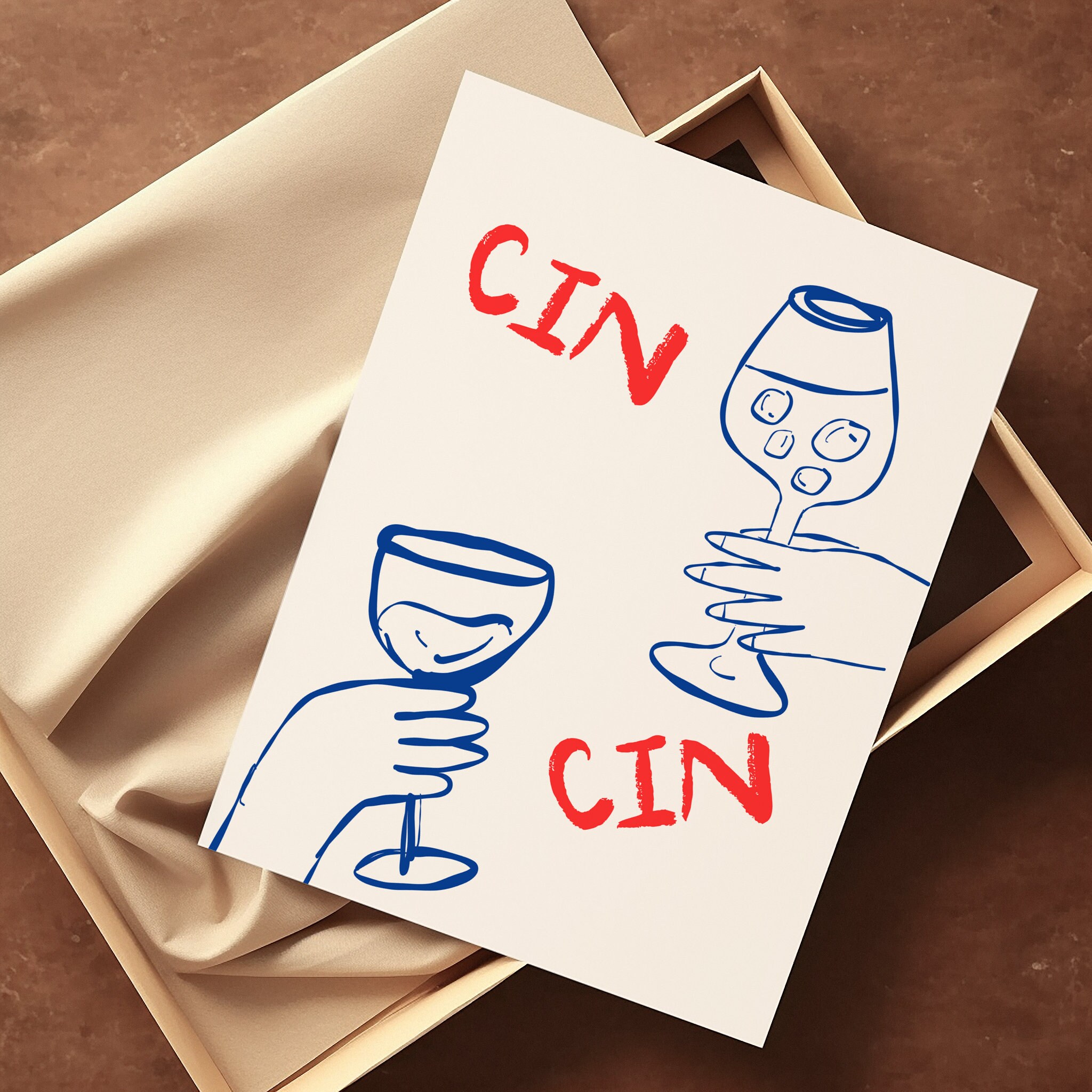 Cin Cin Wall Art Print, Fun Kitchen Print, Wine Lovers Gift, Trendy Wine Print, Cocktail Wall ...