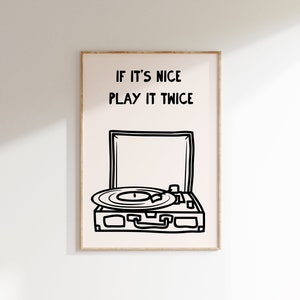 Retro Turntable Art Print, Funky Vinyl Record Poster (digital Download ...