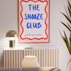 The Snooze Club Art Print, Trendy Wall Art, Printable Wall Art, Bedroom ...