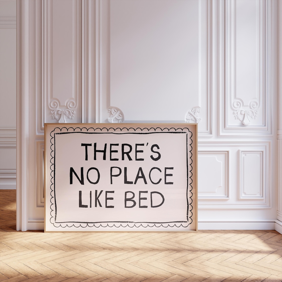 There's No Place Like Bed Art Print, Trendy Bedroom Decor (digital ...