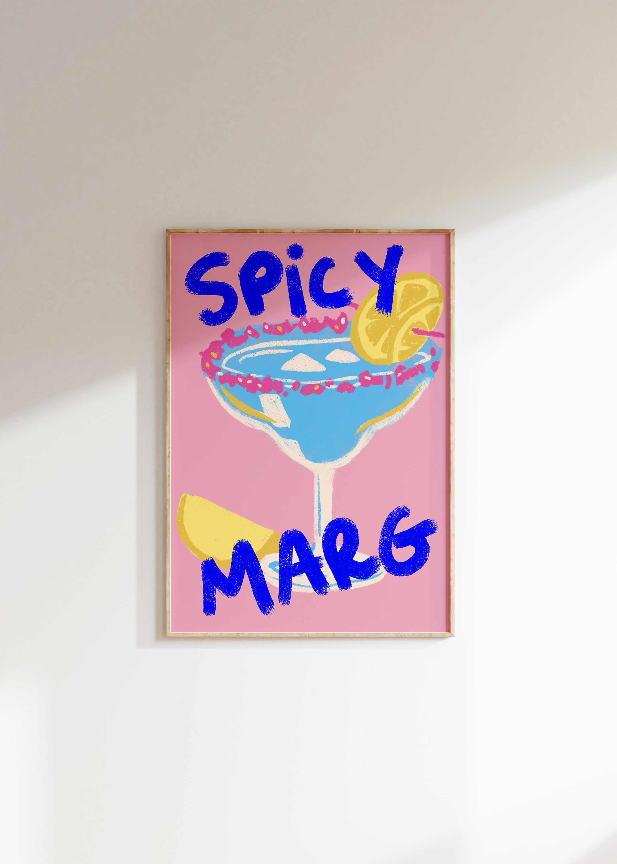 Spicy Marg Art Print, Margarita Wall Poster, Cin Cin Print, Bar Cart ...