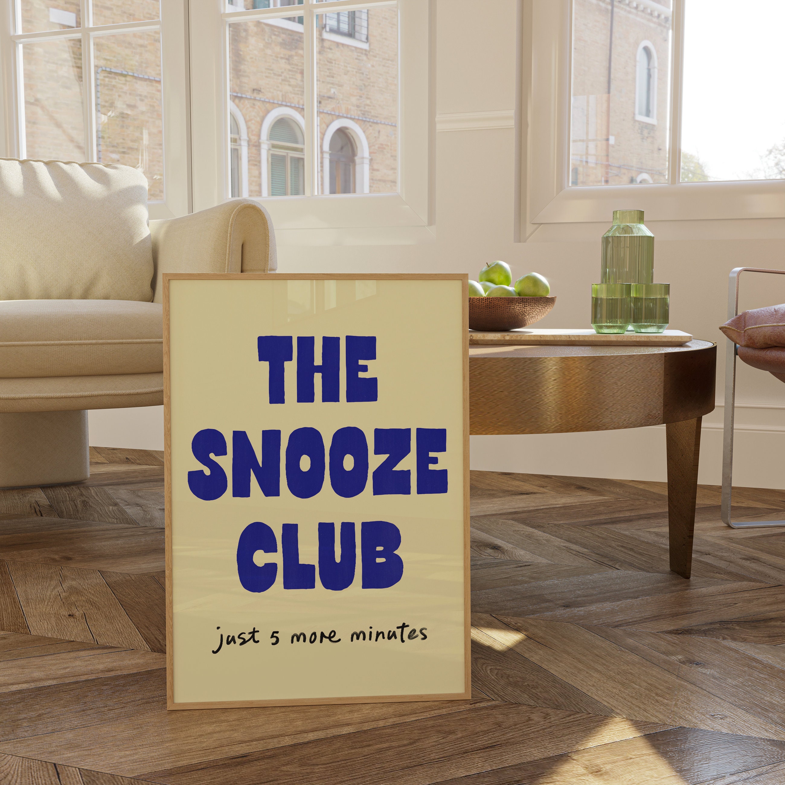 The Snooze Club Art Print, Trendy Wall Art, Printable Wall Art, Bedroom ...