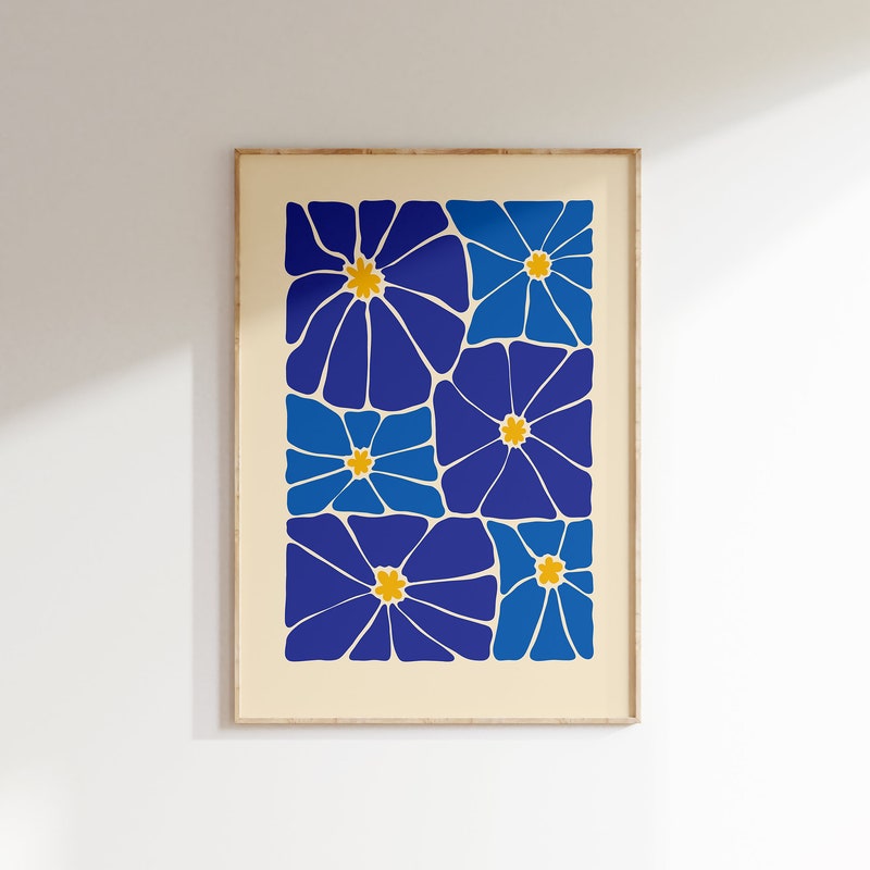 Blue Abstract Print - Etsy