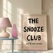 The Snooze Club Art Print, Trendy Wall Art, Printable Wall Art, Bedroom ...