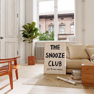 The Snooze Club Art Print, Trendy Wall Art, Printable Wall Art, Bedroom ...