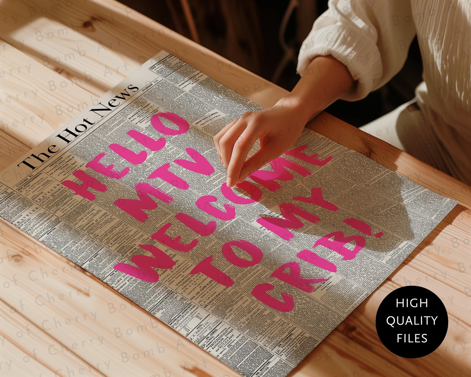 Hello MTV Newspaper Art Print, Trendy Quote (digital Download) - Etsy