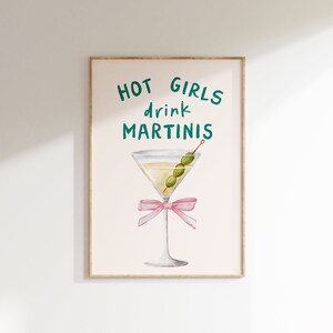 Hot Girls Drink Martinis Art Print, Martini Wall Art, Cin Cin Print ...