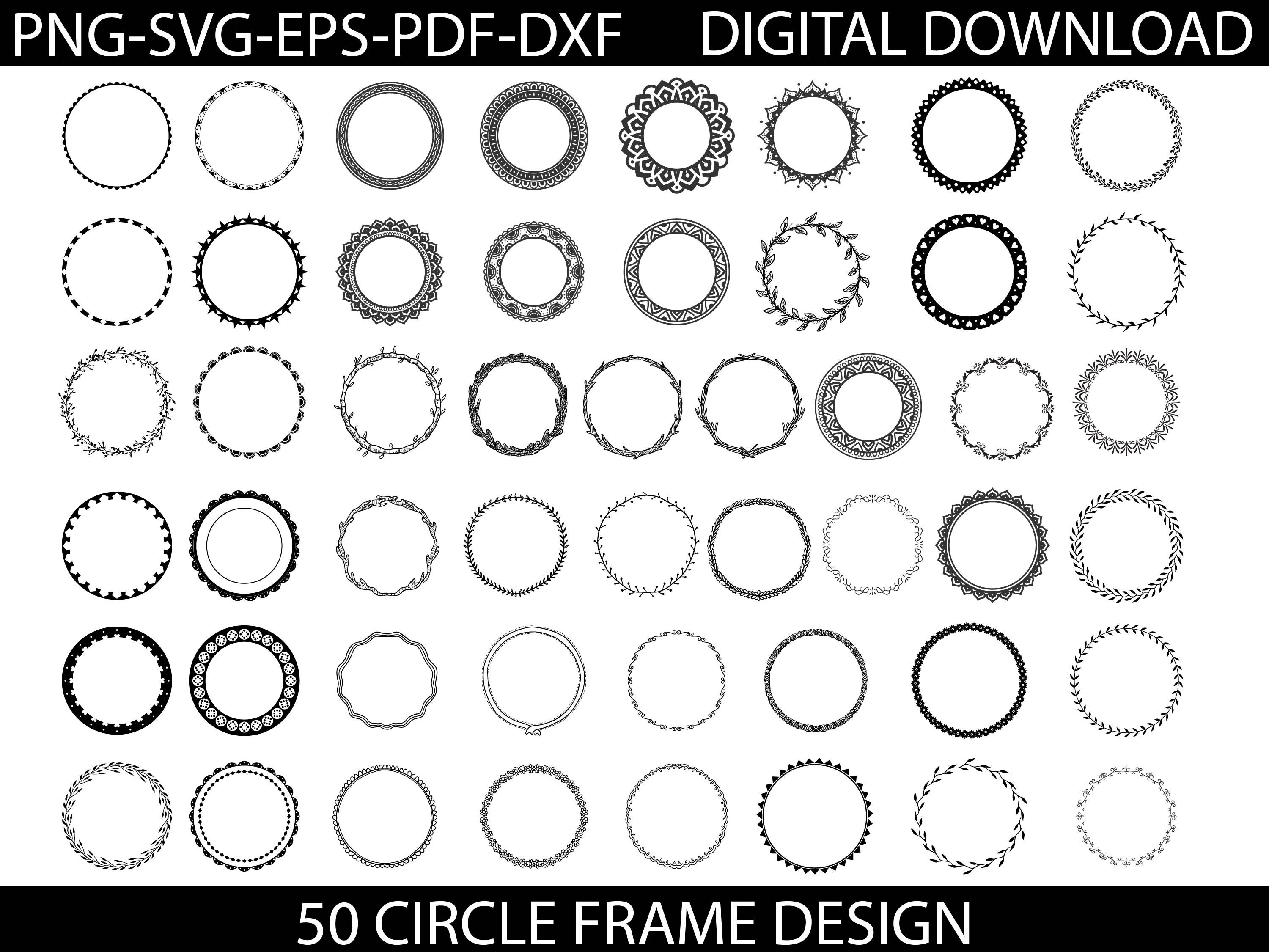 Circle Frame SVG Double Circle Frame SVG Circle SVG Round Frame Svg ...
