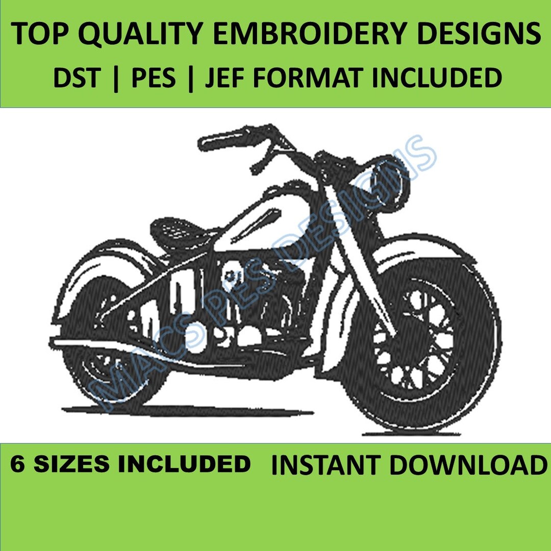 Cruiser Motorcycle Machine Embroidery Design, Embroidery Designs ...