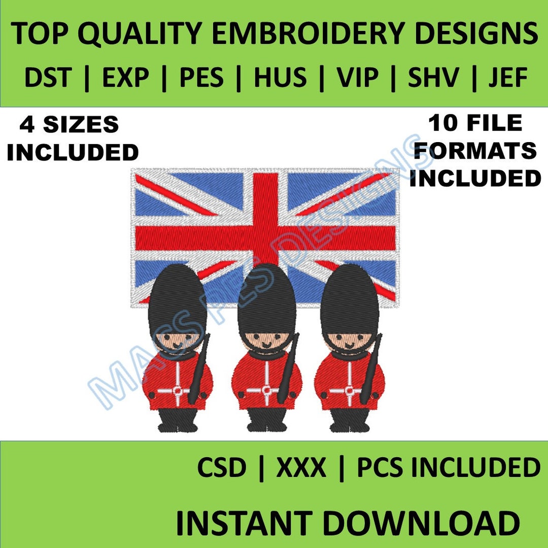 British Guards Embroidery Designs PES JEF DST Soldier Embroidery ...