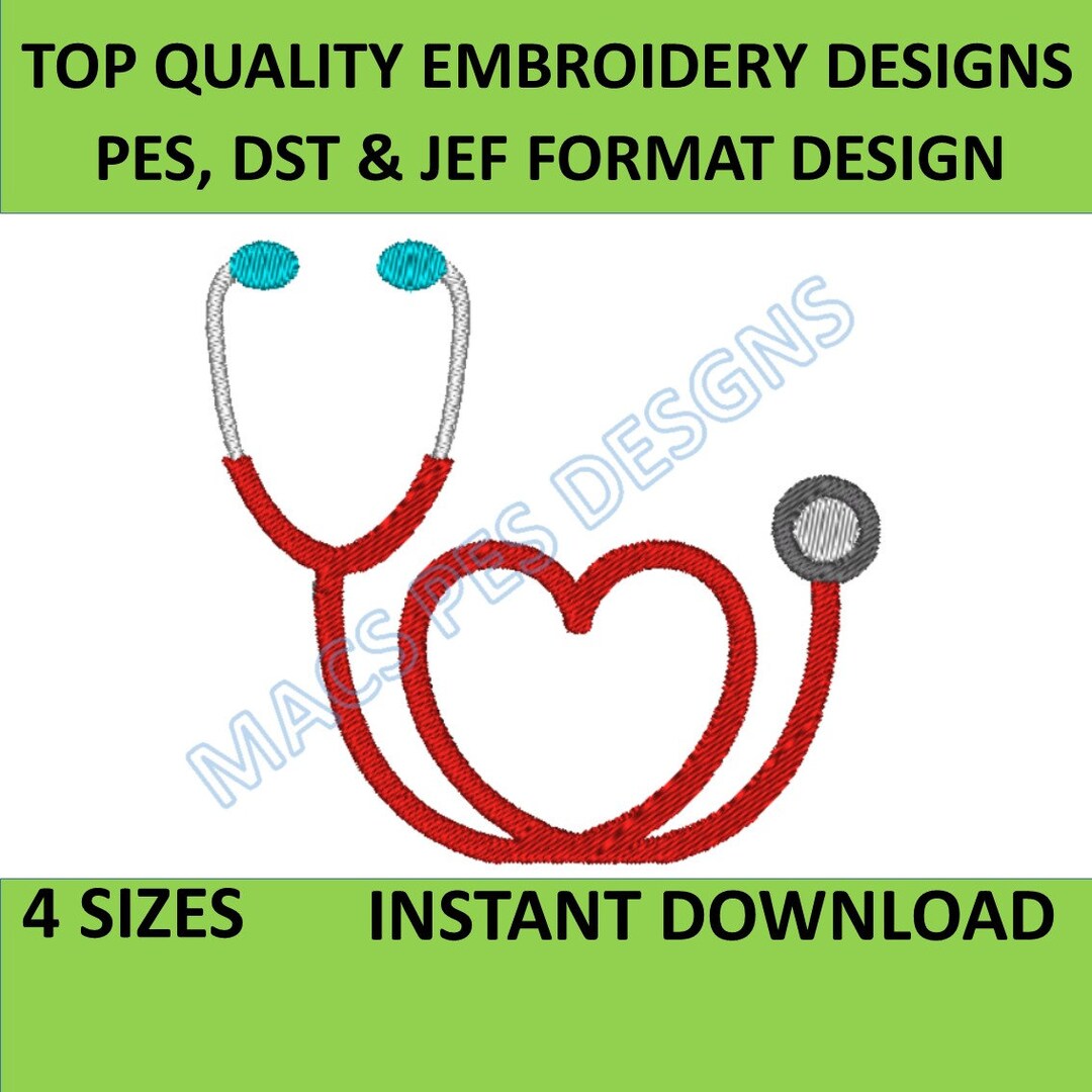 Stethoscope Embroidery Design Machine Embroidery Stethoscope Monogram ...