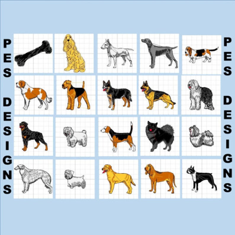 Dogs Puppies Embroidery Designs Machine 49 Files Instant Download ...