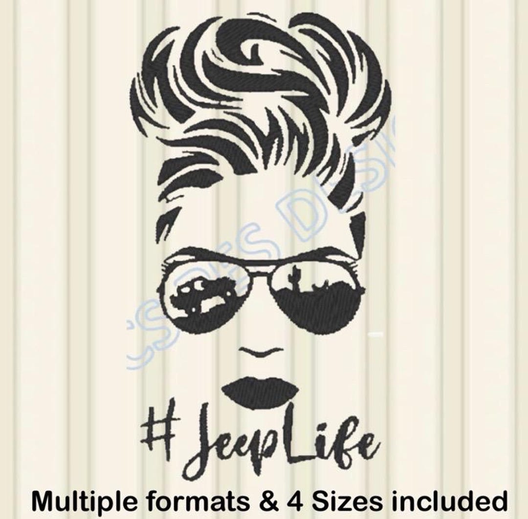 Off Road Life Messy Bun Mom Machine Embroidery Design Embroidery Car ...