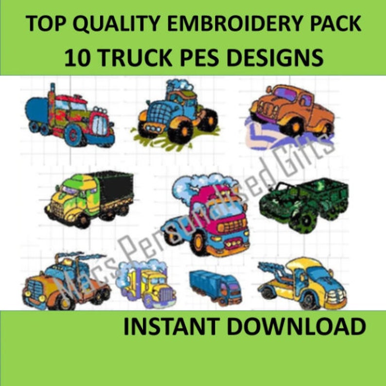 Trucks Lorry Embroidery Files Instant Download Brother File Pack ...