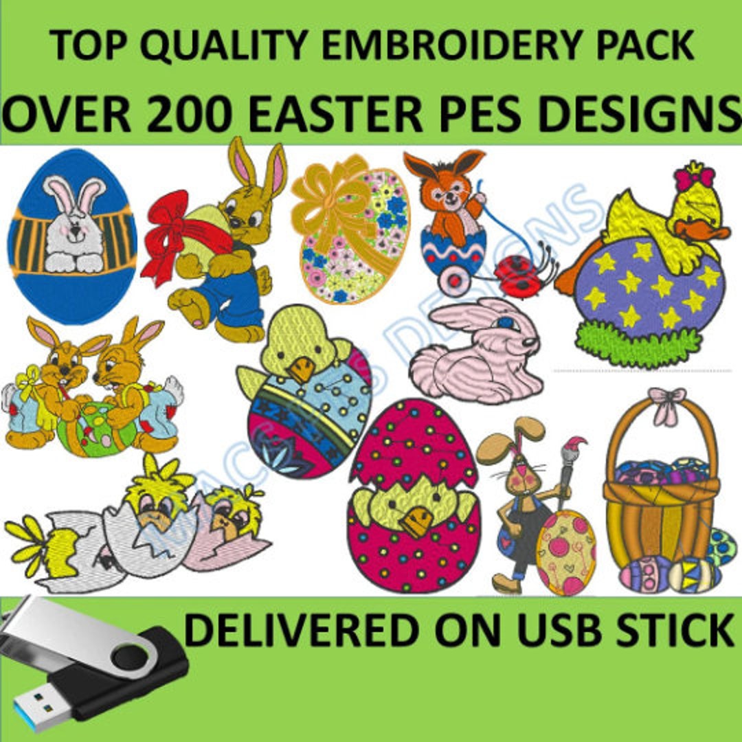 Easter Embroidery Files on USB STICK Machine Embroidery Files to ...