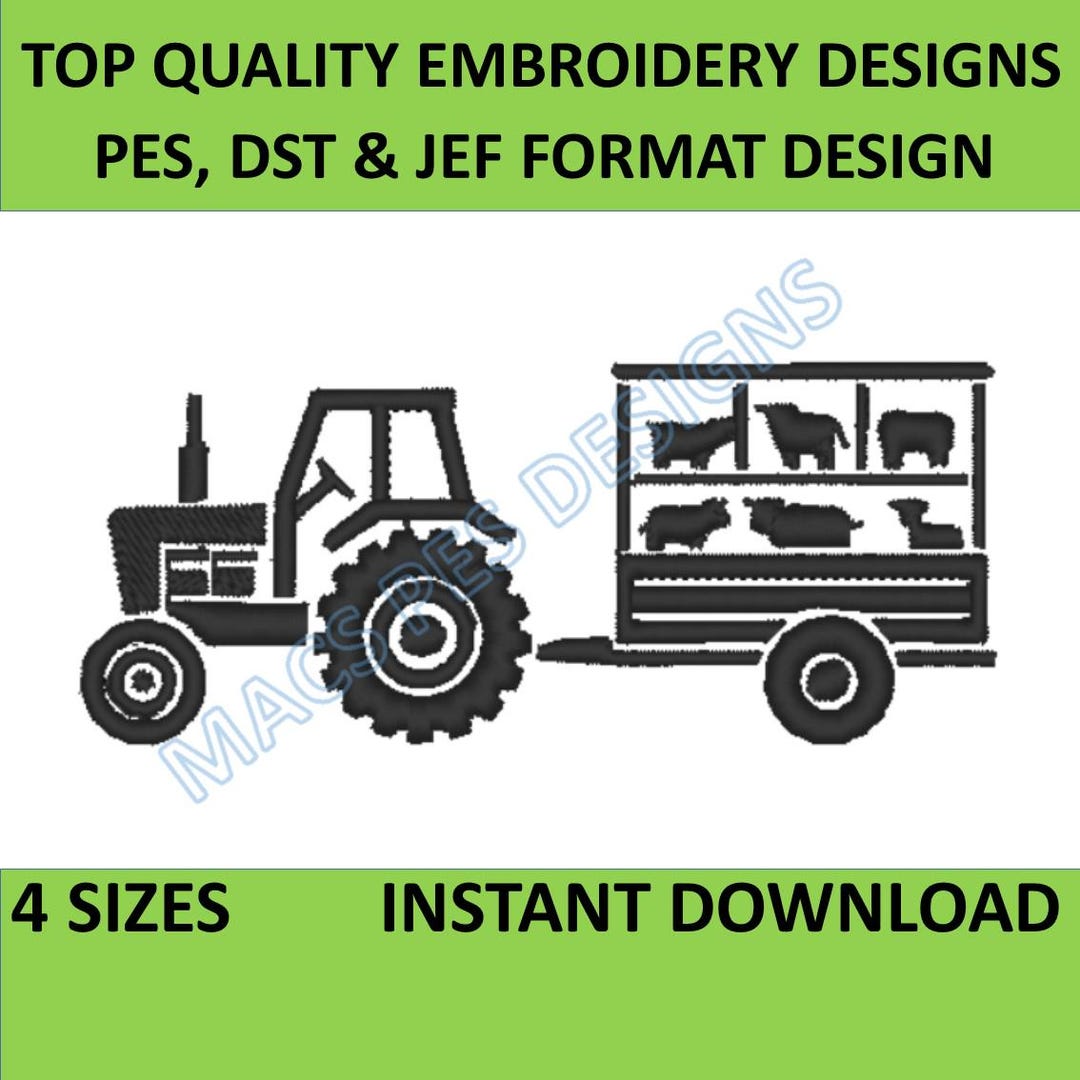 Tractor Embroidery Designs - Farm Animals Embroidery Design Machine ...
