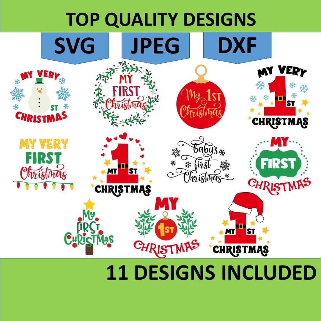 Baby's First Christmas Svg Bundle, Baby 1st Christmas Ornament Svg, My ...