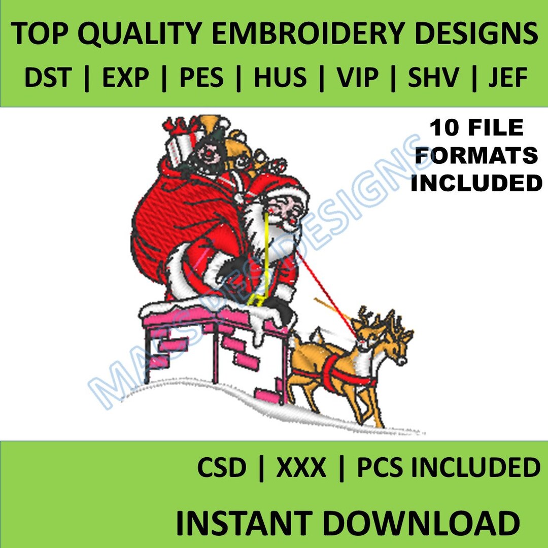 Santa Clause Embroidery Design PES JEF DST Christmas Embroidery Machine ...