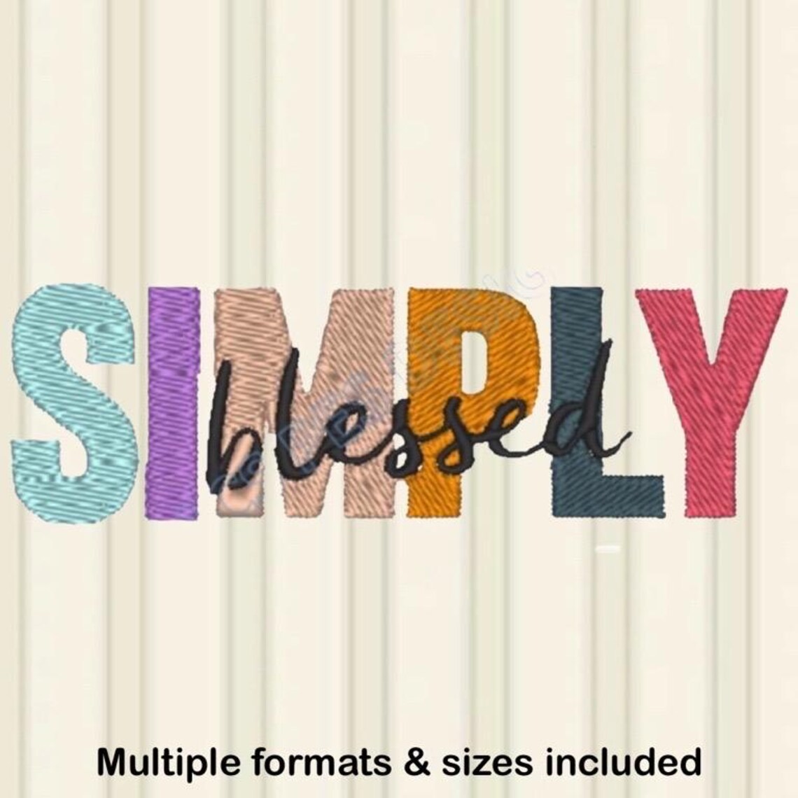 Simply Blessed Embroidery Design, Machine Embroidery Design, 4 Sizes ...