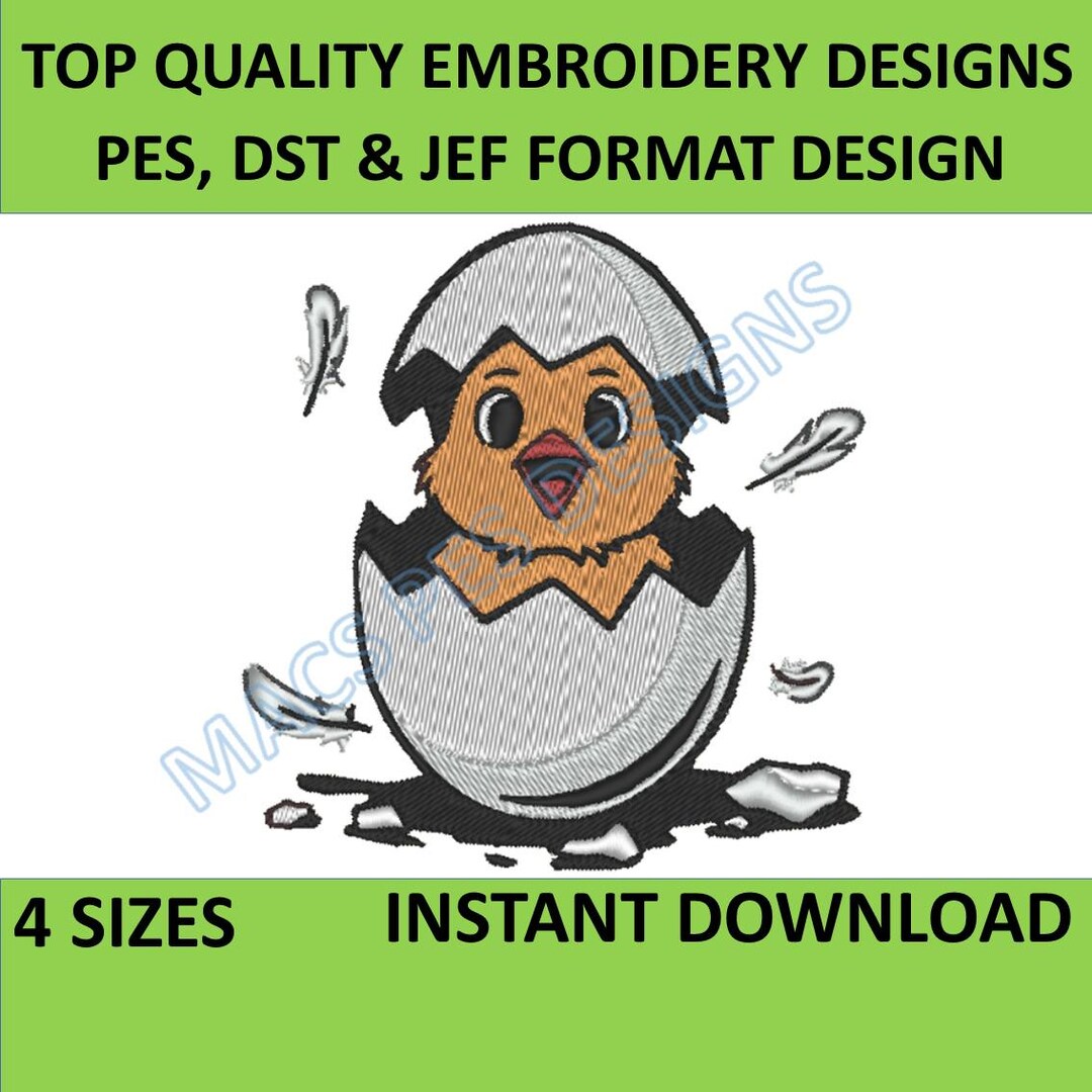 Easter Chick Machine Embroidery Design, Spring Embroidery, 4 Sizes ...