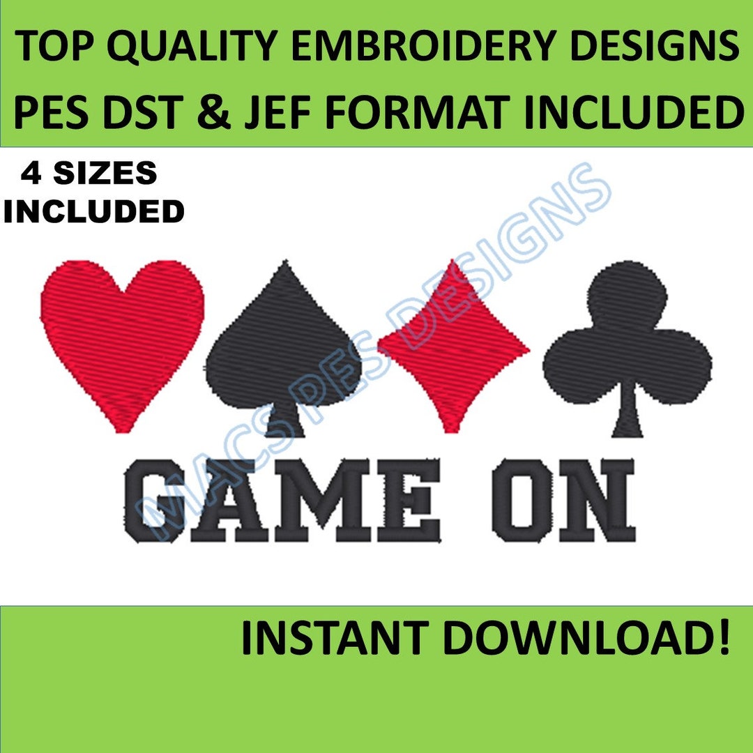 Playing Card Symbols - Machine Embroidery Design, Poker Cards ...