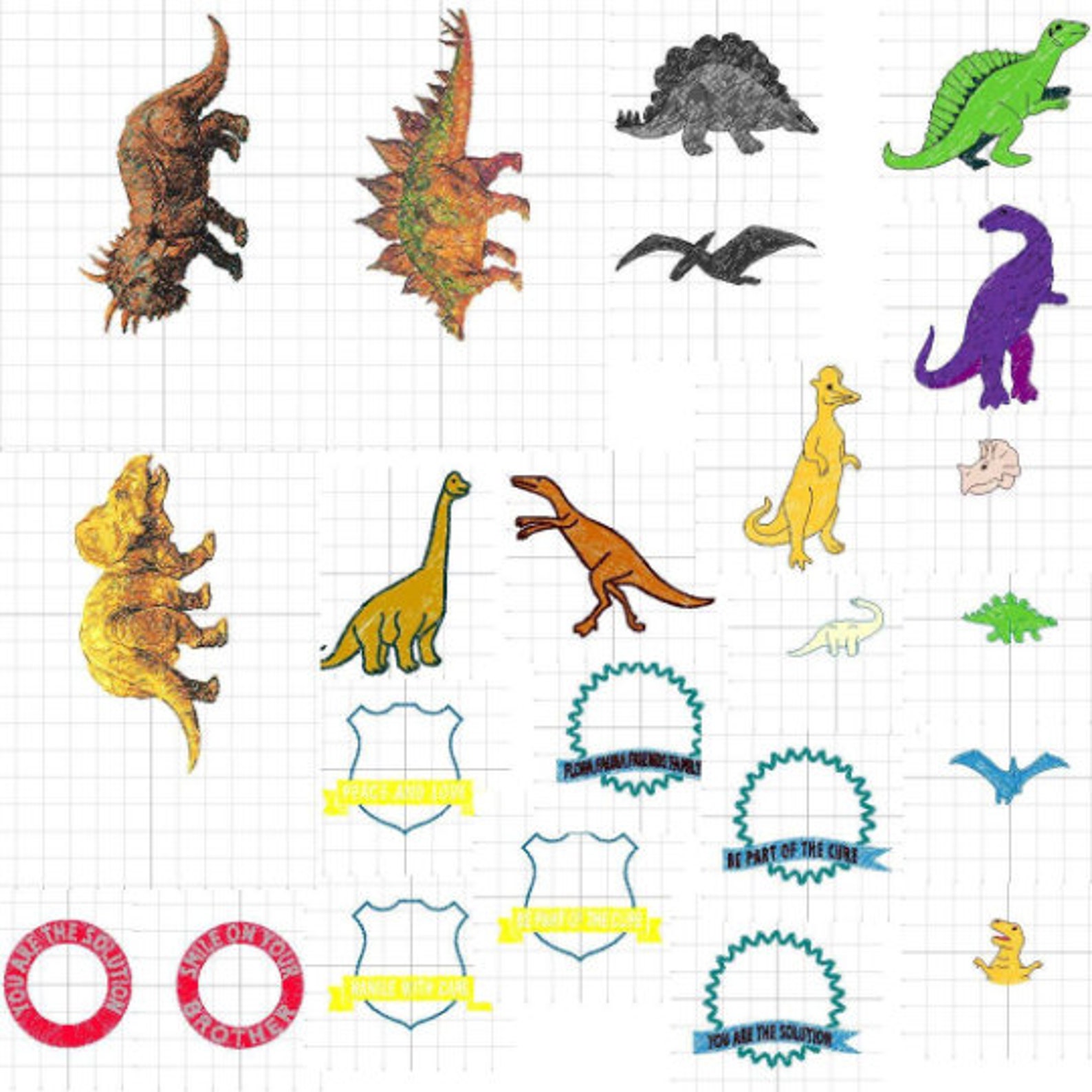 Dinosaur Embroidery Files Instant Download Brother 140 Files Pack ...